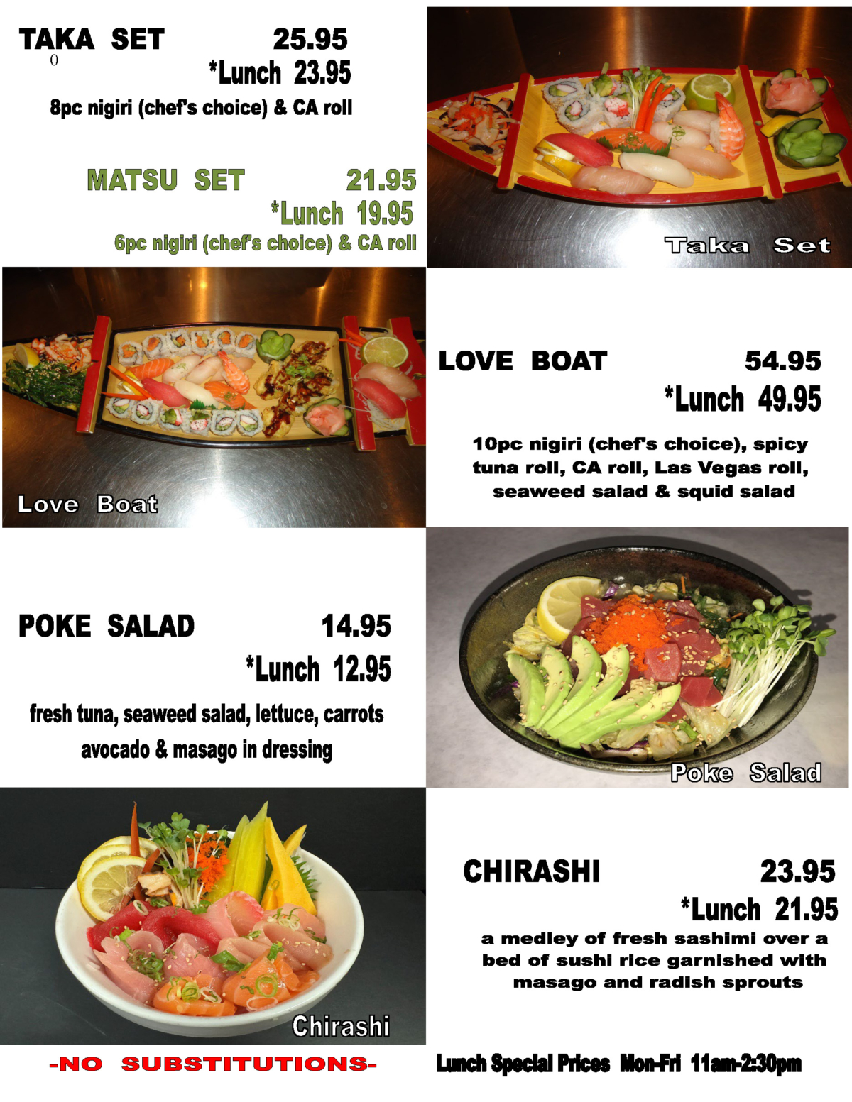 Takamatsu Dinner Menu - Takamatsu